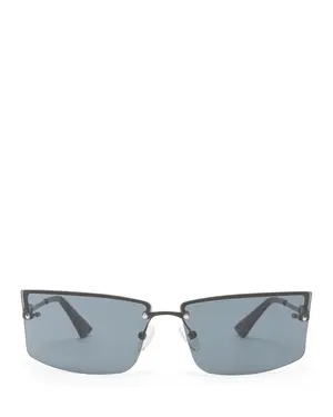 Le Specs Rectangle Sunglasses, 69mm - Black