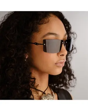 Le Specs Rectangle Sunglasses, 69mm