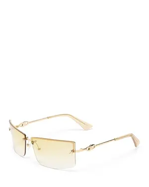 Le Specs Rectangle Sunglasses, 69mm Gold
