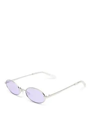 Le Specs Love Train Oval Sunglasses 56mm Silver