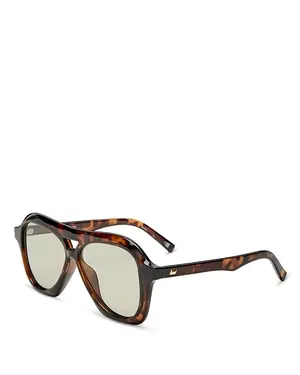 Le Specs Drizzle Geometric Sunglasses, 56mm - Tortoise