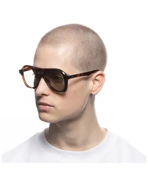 Le Specs Drizzle Geometric Sunglasses, 56mm - Tortoise