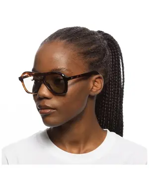 Le Specs Drizzle Geometric Sunglasses, 56mm - Tortoise