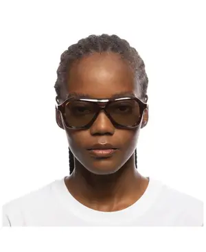 Le Specs Drizzle Geometric Sunglasses, 56mm - Tortoise