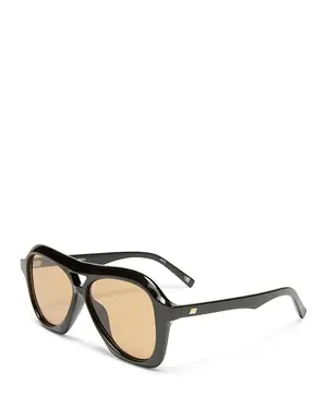 Le Specs Drizzle Geometric Sunglasses, 56mm - Tortoise/orange