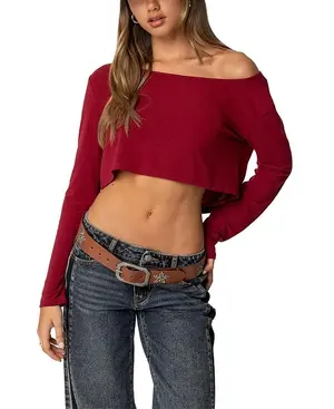 Red Cropped Blouses