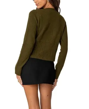 EDIKTED Cable Knit Cardigan