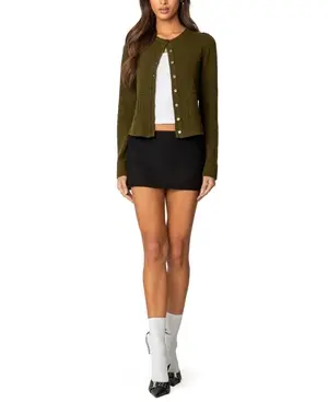 EDIKTED Cable Knit Cardigan