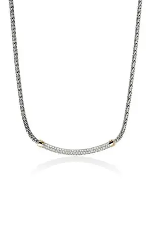 John Hardy John Hardy Sterling Silver Pavé Diamond Chain Necklace Silver