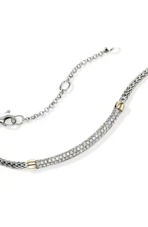 John Hardy Sterling Pavé Diamond Chain Necklace - Silver