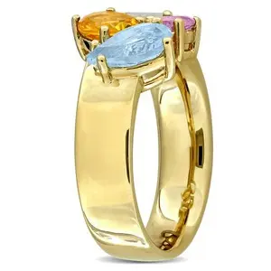 JULIANNA B. Gemstone Sterling Silver Ring - Citrine/yellow-plated