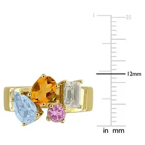JULIANNA B. Gemstone Sterling Silver Ring - Citrine/yellow-plated