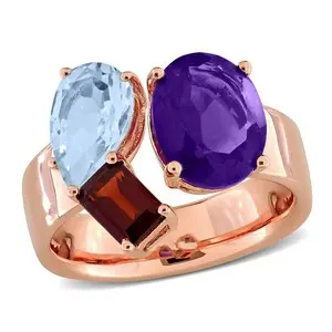 JULIANNA B. Gemstone Three-stone Ring - Amethyst