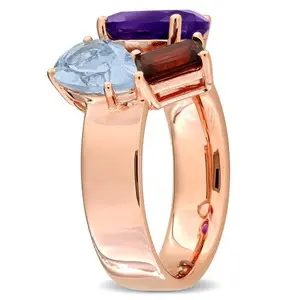 JULIANNA B. Gemstone Three-stone Ring - Amethyst