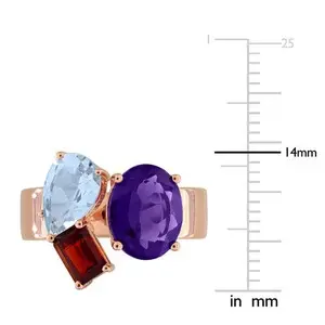 JULIANNA B. Gemstone Three-stone Ring - Amethyst