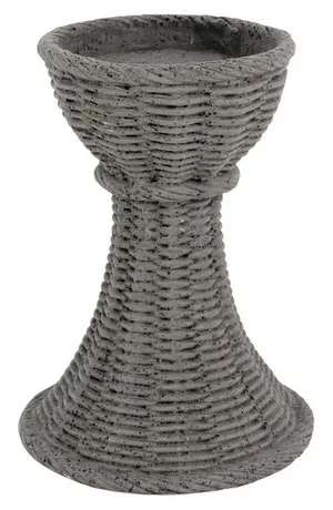 VIETRI Casa Larger Candlestick - Dark Grey