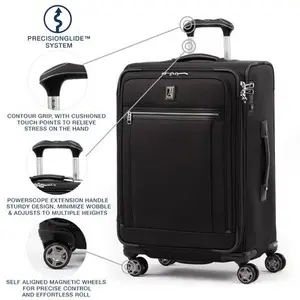TRAVELPRO Platinum Elite 25-inch Expandable Spinner Luggage - Shadow Black