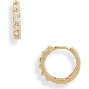 ANZIE Mini Classique Diamond Pavé Huggie Hoop Earrings