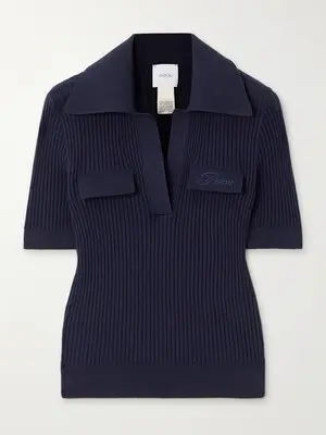 PATOU Ribbed Cotton Polo Shirt