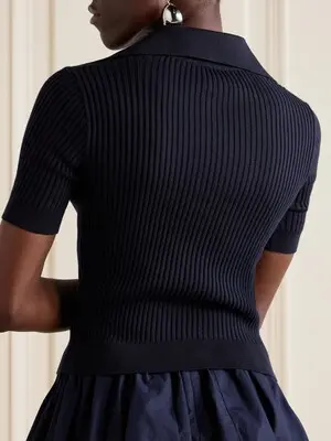 PATOU Ribbed Cotton Polo Shirt