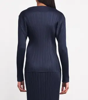 Issey Miyake Long Sleeve Top - Navy