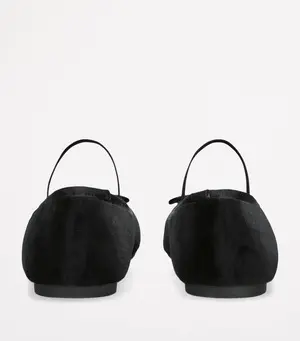 PAPOUELLI Velvet Ballet Flats - Black
