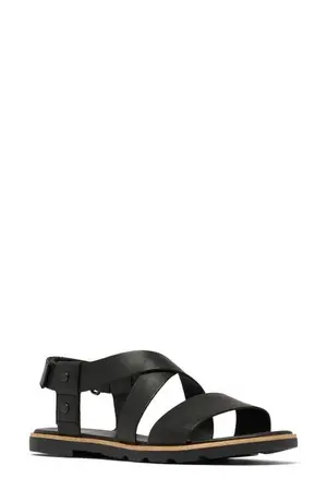 Sorel Ella Iii Crisscross Sandal - Black/ Black