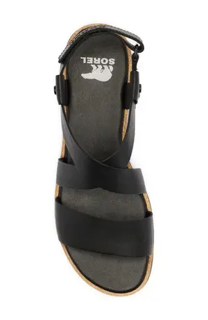 Sorel Ella Iii Crisscross Sandal - Black/ Black