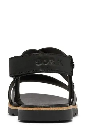 Sorel Ella Iii Crisscross Sandal - Black/ Black