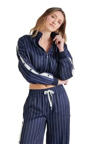 Steve Madden Beckham Pinstripe Crop Jacket