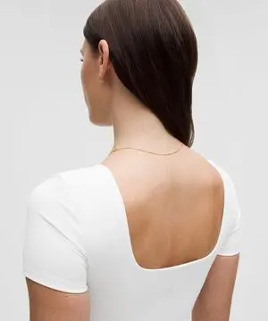 Lululemon Wunder Under Smoothcover Square-neck T-shirt - White