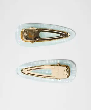 Lululemon Alligator Hair Clips - Foam Cloud/white