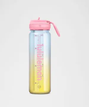 Lululemon Back To Life Clear Bottle 24oz Foam Cloud/lemon Lush/candy Cloud