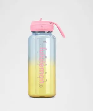 Lululemon Back To Life Clear Bottle 32oz Foam Cloud/lemon Lush/candy Cloud