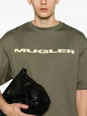 MUGLER Logo-appliqué T-shirt - Green
