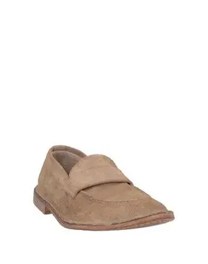 Moma Camel Leather Loafers - Beige