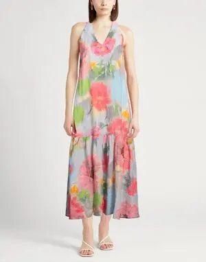 120% Lino Floral Maxi Dress
