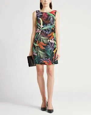 120% Lino Mini Flared Floral-print Linen Dress