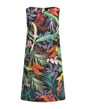 120% Lino Mini Flared Floral-print Linen Dress