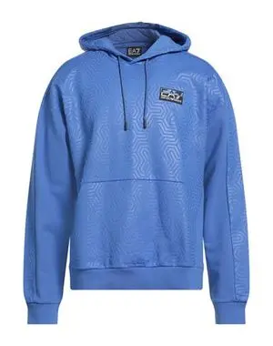 EA7 Cotton-elastane Hooded Sweatshirt - Blue