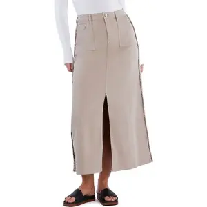 WASH LAB DENIM Braided Denim Maxi Skirt - Cool Clay