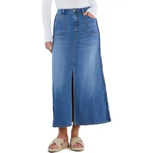 WASH LAB DENIM Braided Denim Maxi Skirt - Cottage Denim