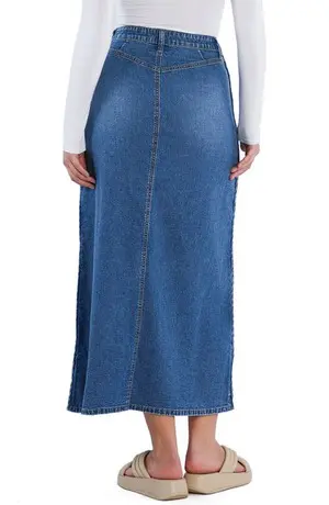 WASH LAB DENIM Braided Denim Maxi Skirt - Cottage Denim