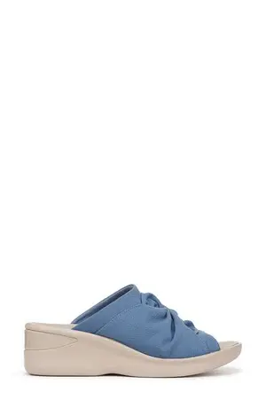 LIFESTRIDE Bzees Smile 3 Open Toe Wedge Slide Sandal Wide Width Available - Blue