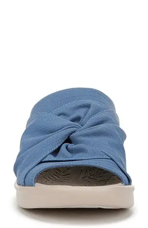 LIFESTRIDE Bzees Smile 3 Open Toe Wedge Slide Sandal Wide Width Available - Blue
