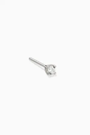 ORADINA 14k Gold Diamond Mini Stud Earring - White Gold