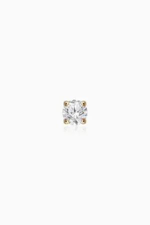 ORADINA 14k Gold Diamond Mini Stud Earring - Yellow Gold