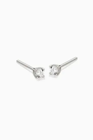 ORADINA 14k Diamond Mini Stud Earrings - White Gold