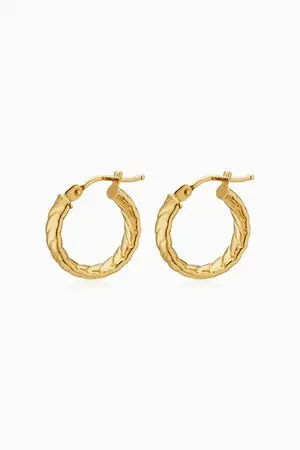ORADINA 14k Cobra Hoop Earrings