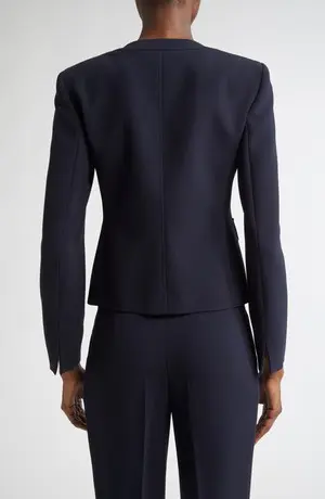 Max Mara Yana Knot Button Cady Crop Jacket - Navy